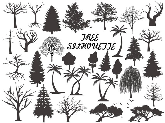 Evergreen Tree Line Silhouette