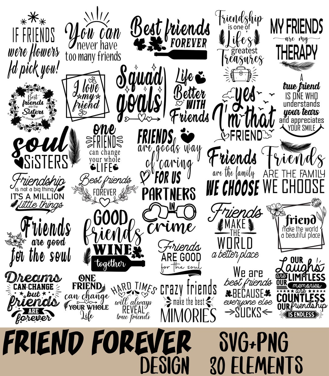 Best Friends SVG Bundle, Friendship Svg Bundle, Friends Forever Svg ...