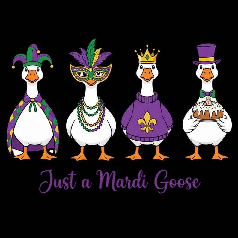 Mardi Gras Geese PNG, Sublimation Design (digital Download) - Etsy