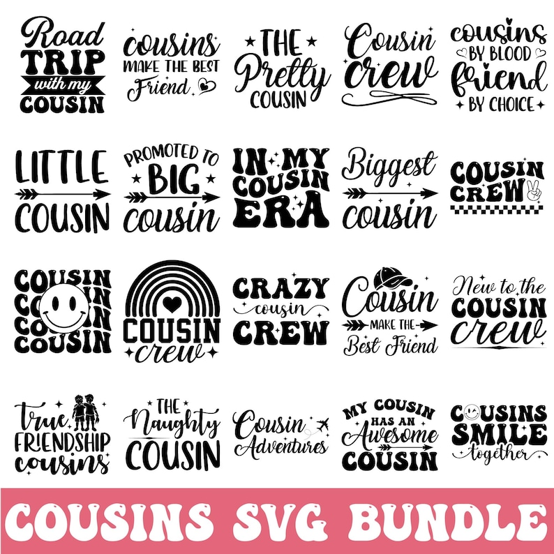 Cousins SVG Bundle: Family Reunion Cut Files (digital Download) - Etsy