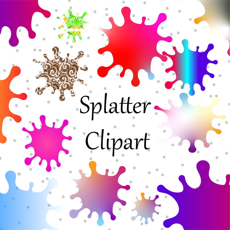 Paint Splatters Clipart Set Splats SVG Bundle Digital Ink - Etsy Australia