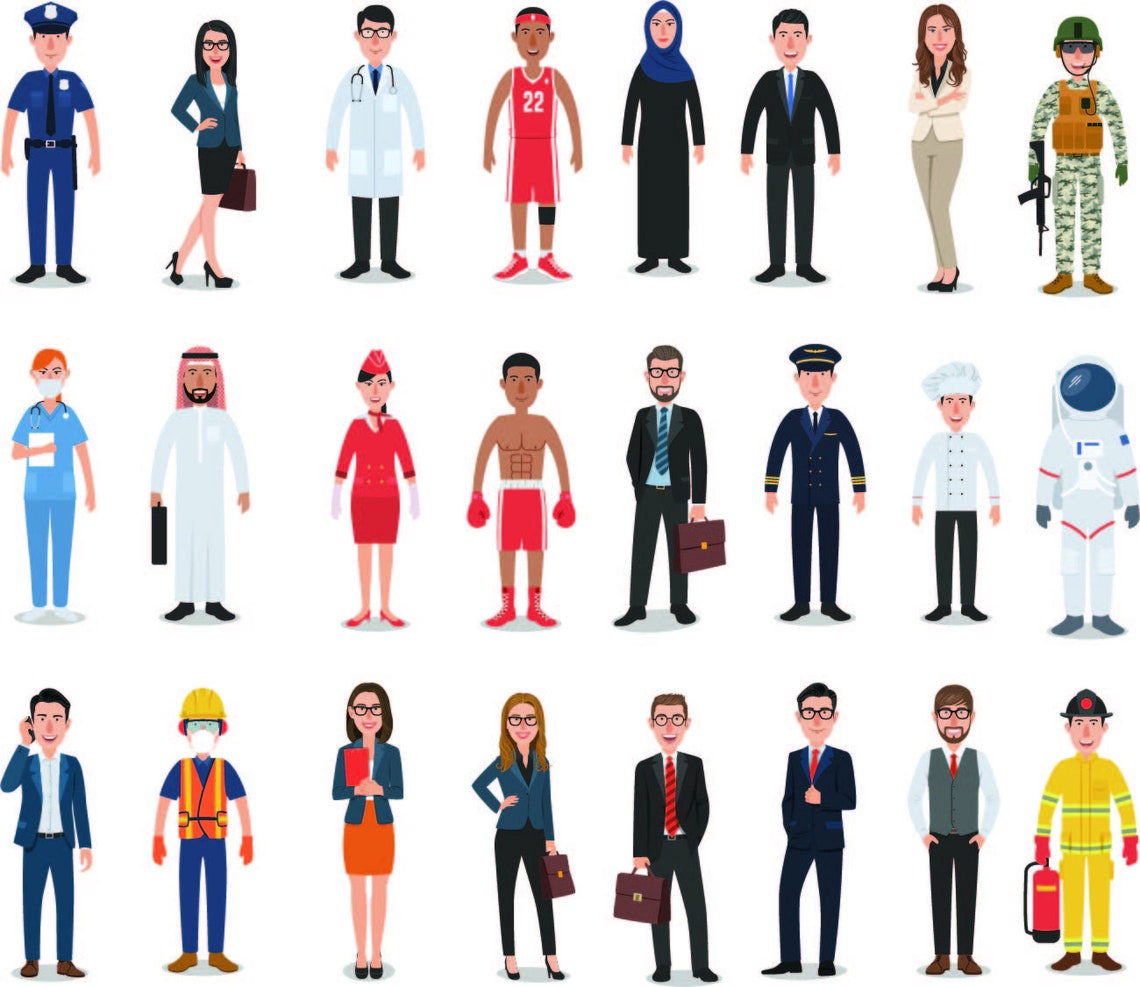 Occupations Clipart Professions Workers Clipart SVG Bundle - Etsy