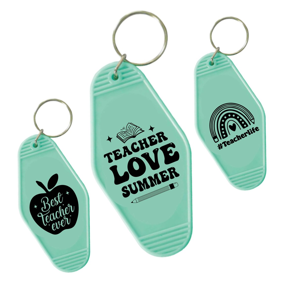 Teacher Keychain SVG Bundle: Funny Teacher Quotes, Motel Style (cut ...
