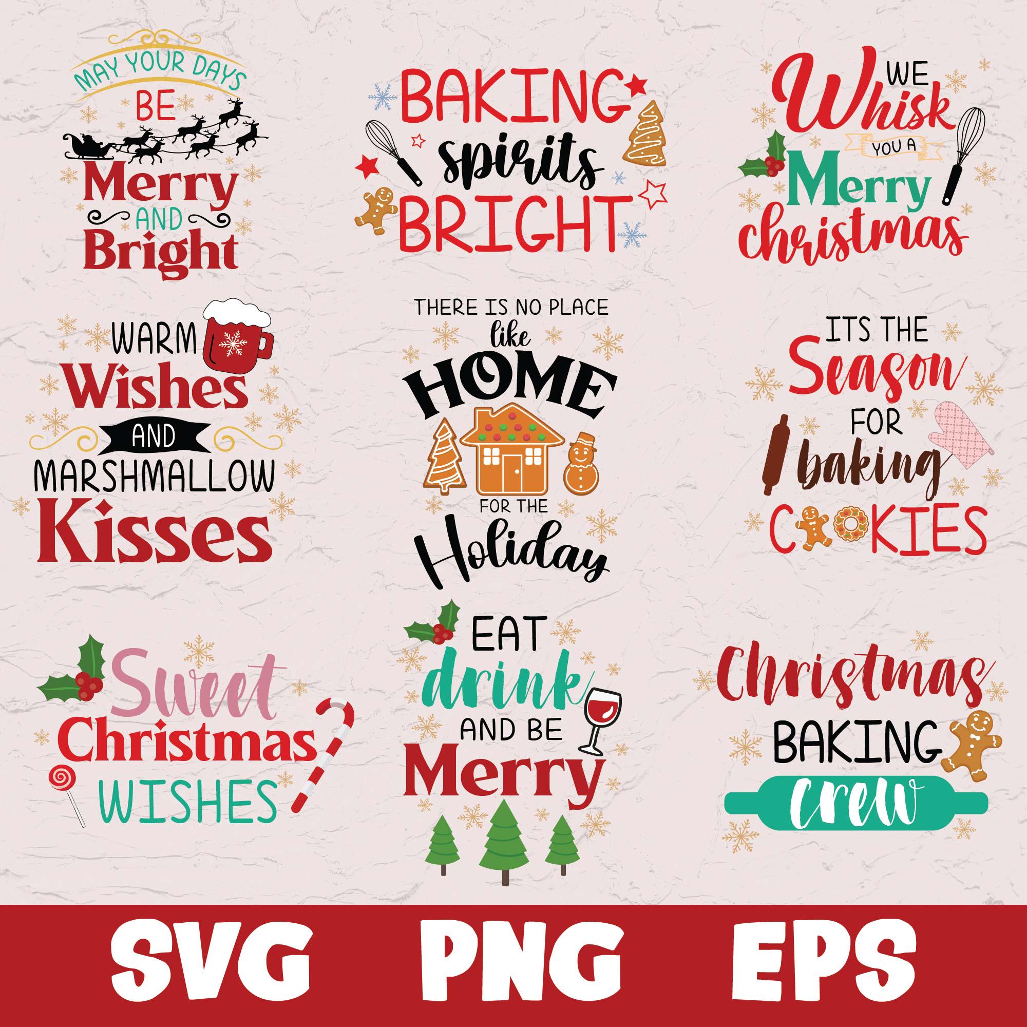 Christmas Baking SVG Bundle: Holiday Cookie Designs (digital Download ...