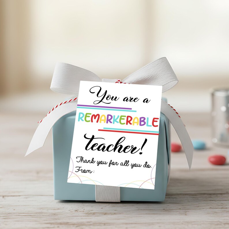Teacher Appreciation Gift Tags, Colorful Designs, Thank You Teacher ...