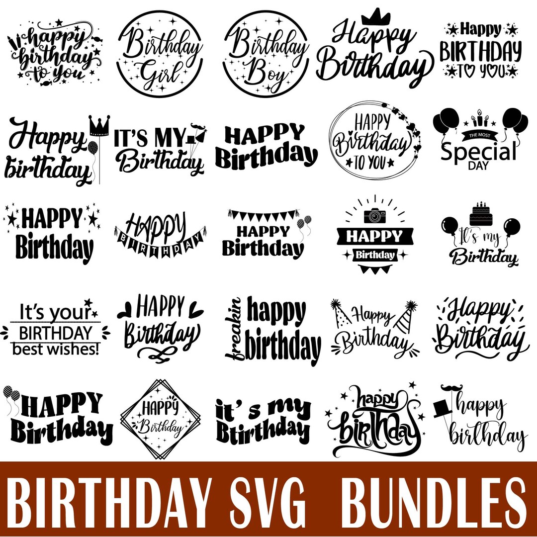 Birthday Bundles Svg, Svg Bundle Birthday, Kid Birthday Svg Bundle ...