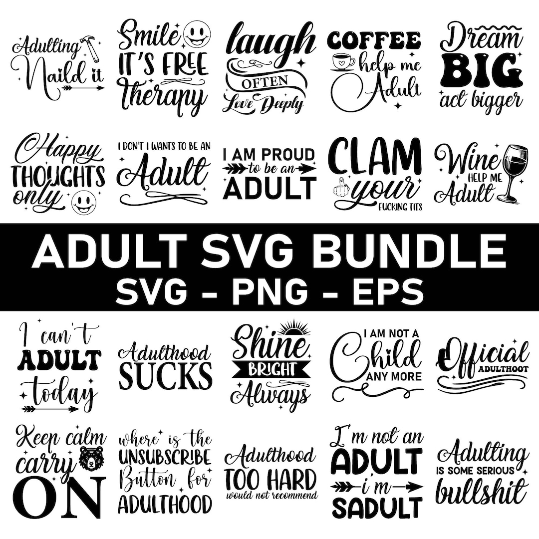 Naughty Humor SVG Bundle - Adult Quotes and Sayings for Shirts, Rude ...