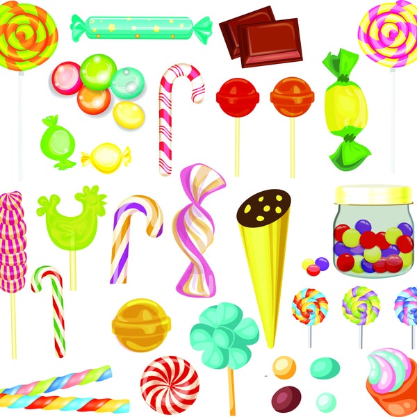 Candy Clipart - Etsy