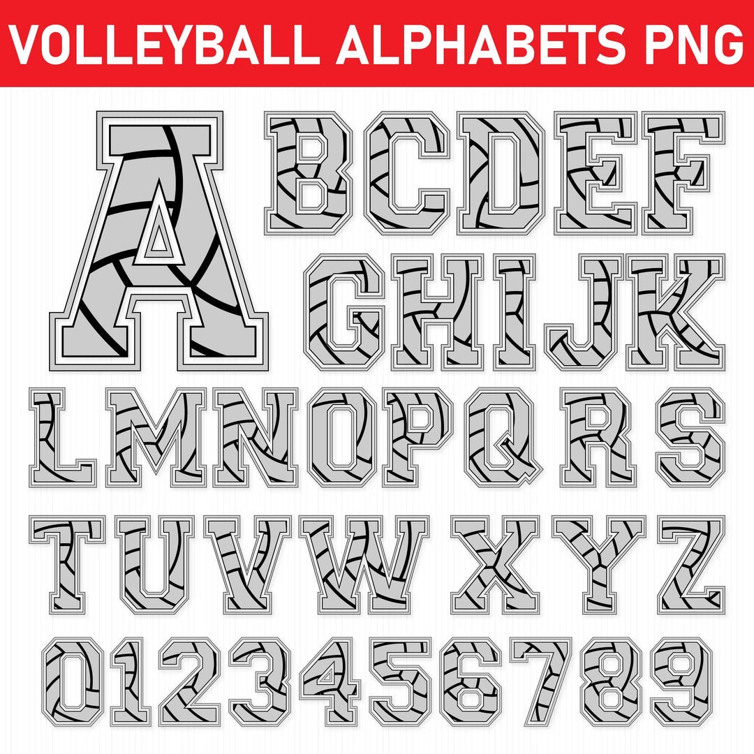 Volleyball Alphabet SVG, Volleyball Font Svg, Volleyball Mom Png ...