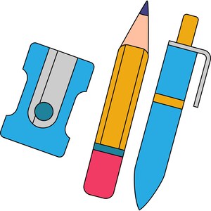 School Supplies Clipart - Kids School Design Art - Instant Download ...