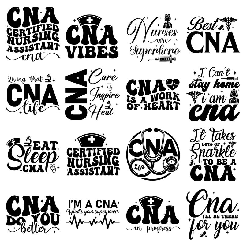 CNA SVG Bundle: Nursing & Medical Cut Files (digital Download) - Etsy
