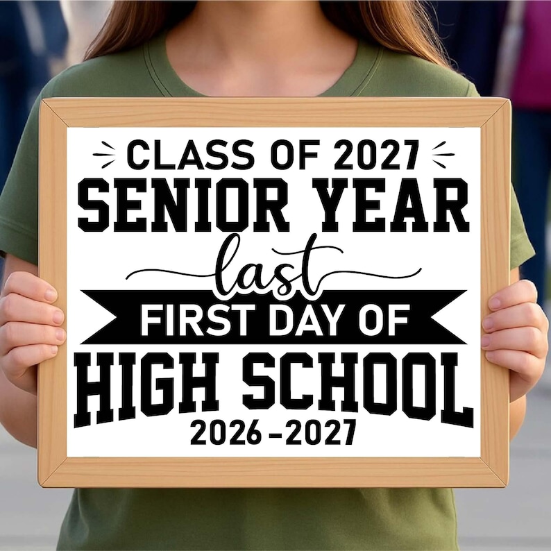 Senior Year Photo Prop Sign, First & Last Day, Class of 2026-2027 ...