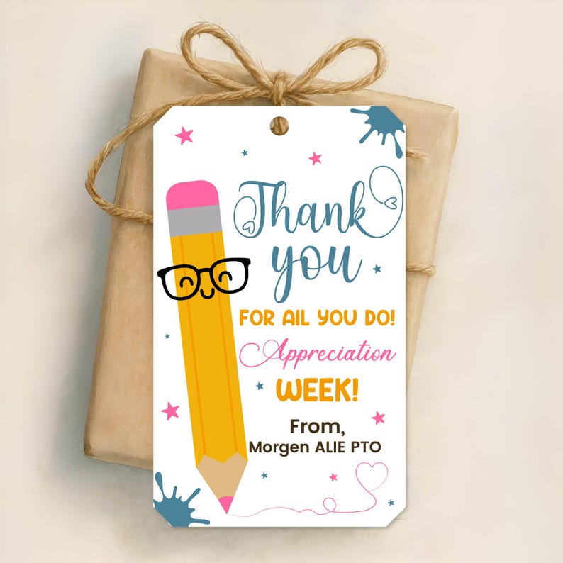 Teacher Appreciation Tag Printable, Thank You Teacher Tag SVG PNG ...
