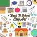 School Supplies Clipart - Kids School Design Art - Instant Download ...