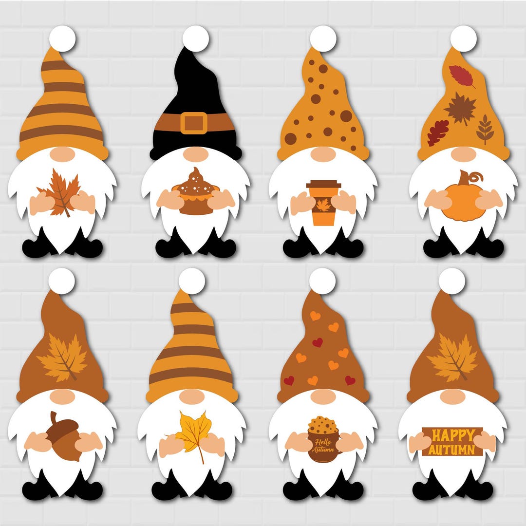 Fall Gnomes SVG Bundle: Autumn, Thanksgiving & Halloween Designs ...