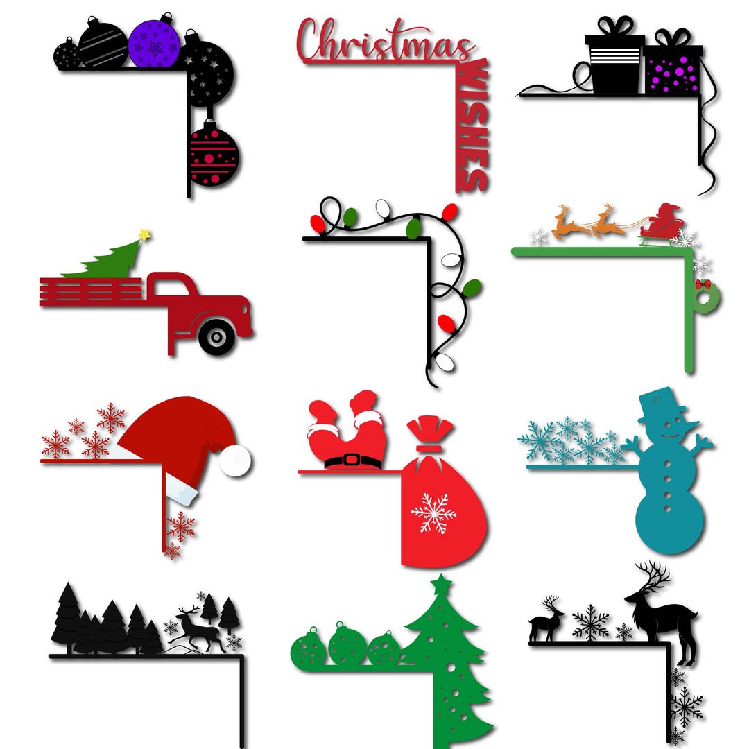 Christmas Door Corner SVG: Festive Holiday Laser Cut Decor - Etsy