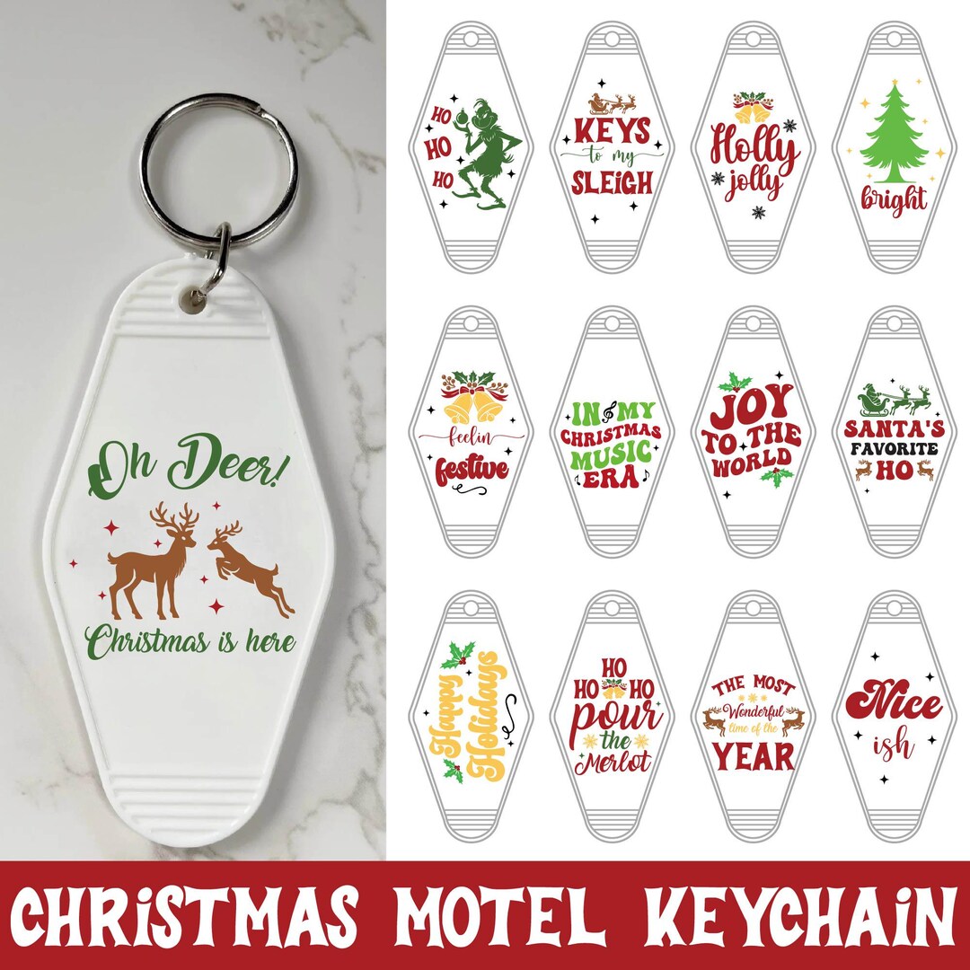Vintage Christmas Keychain SVG Bundle: Retro Motel Style (digital ...