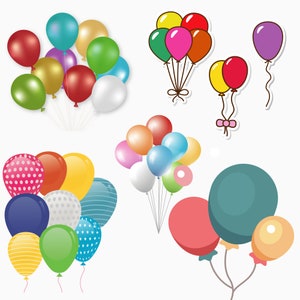 Party Balloon Clipart Colorful Rainbow Glitter Balloons Clipart ...
