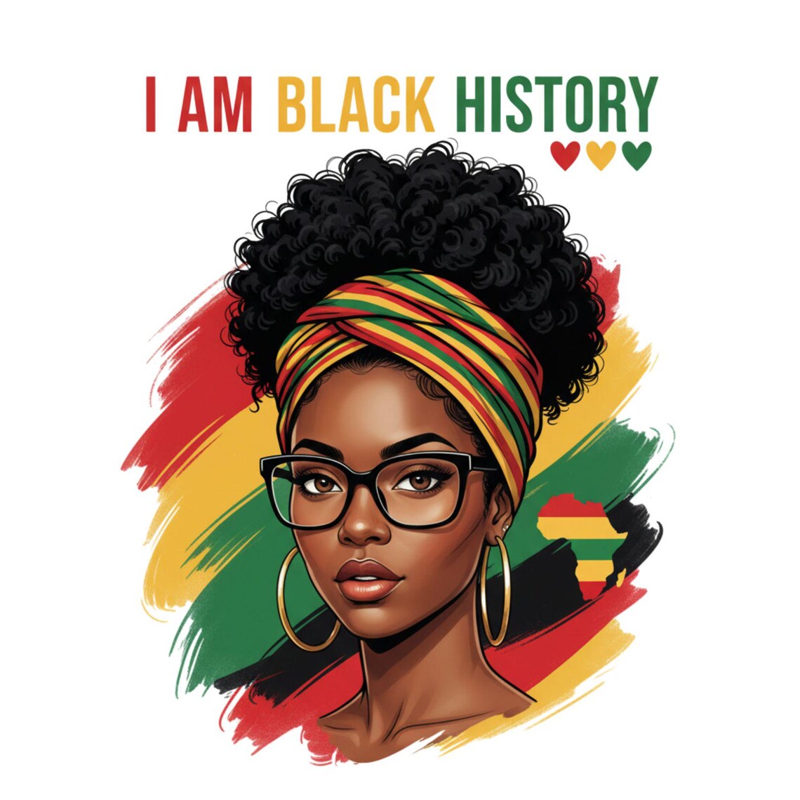 Black History Month PNG, Afro Woman Portrait, Pan-african Headwrap ...