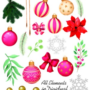 Christmas Ornaments Clipart Set, Christmas Bauble Ornaments SVG ...