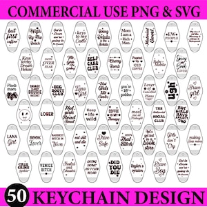 Keychain SVG Bundle: 50 Retro & Funny Designs (digital Download) - Etsy