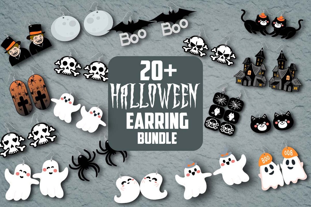 Halloween Earrings SVG, Cute Ghost Svg, Cute Halloween Ornaments ...