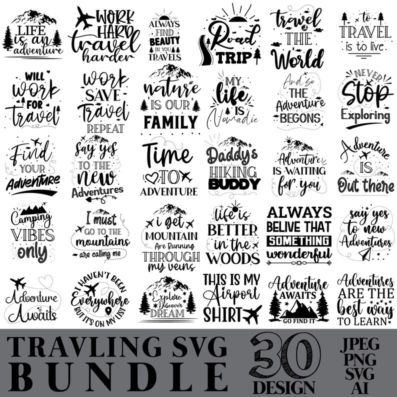 Travel Svg Bundle Travel Svg Files for Cricut Funny Travel - Etsy