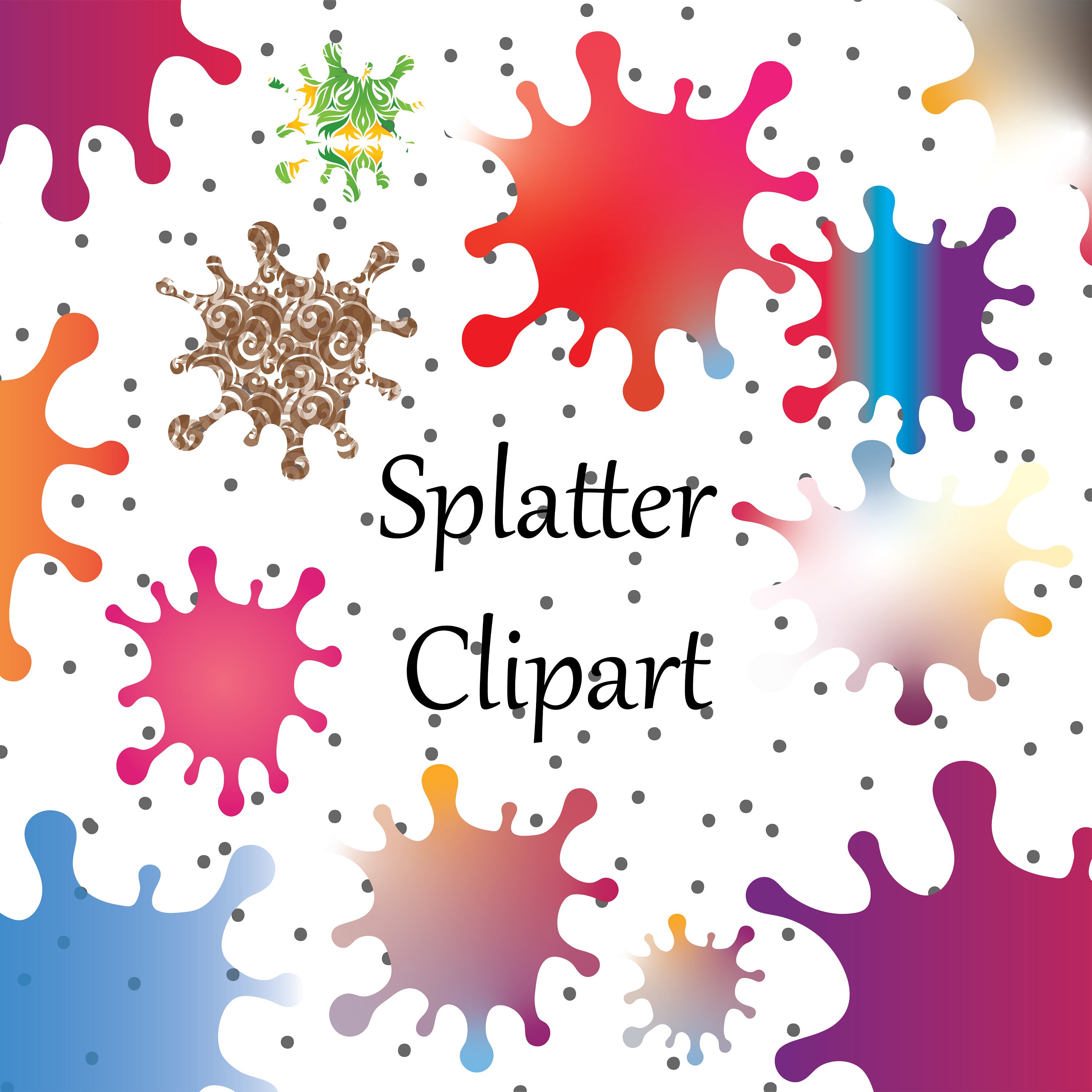Paint Splatters Clipart Set Splats SVG Bundle Digital Ink - Etsy Australia