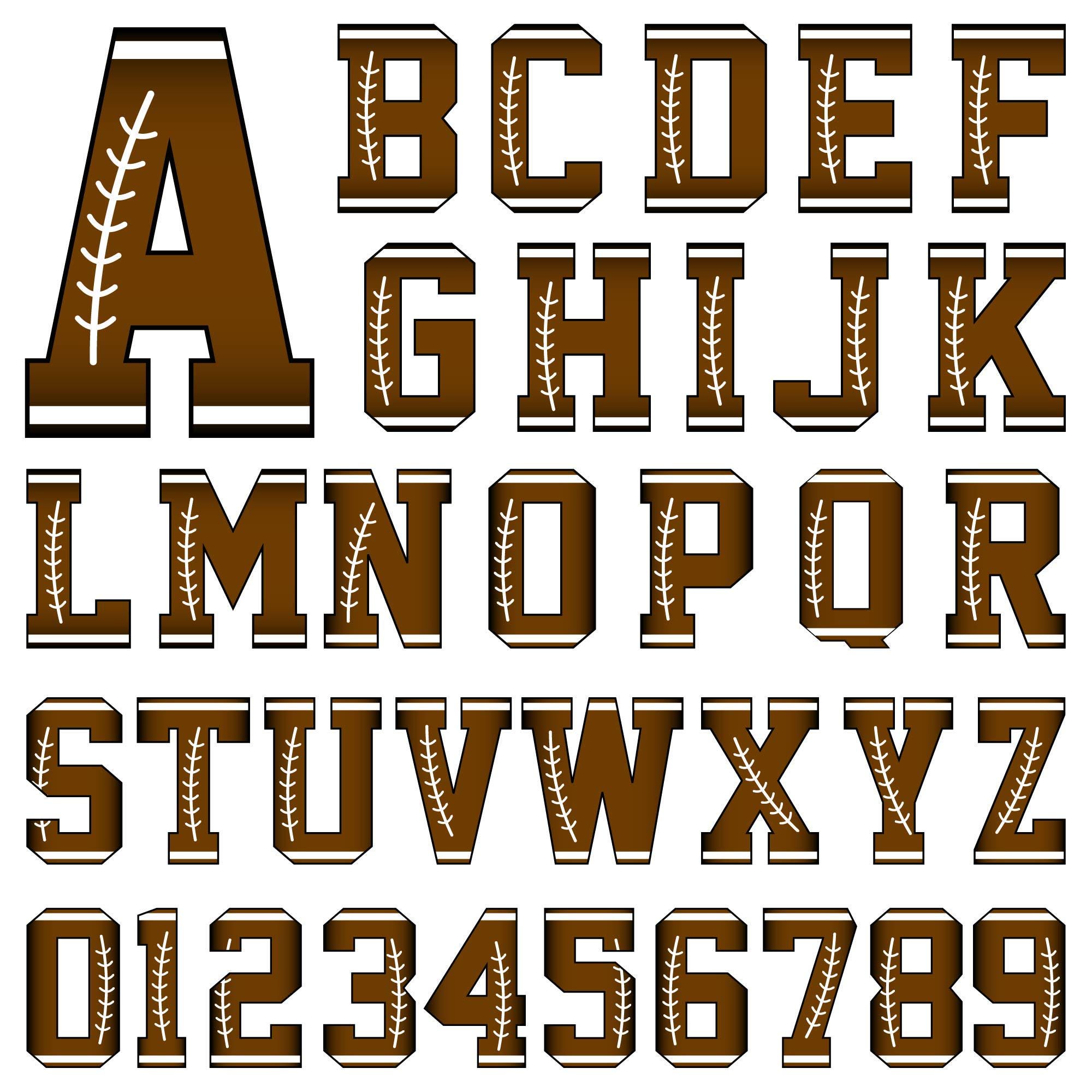 Football Alphabet & Numbers SVG Bundle: Varsity Font (digital Download ...