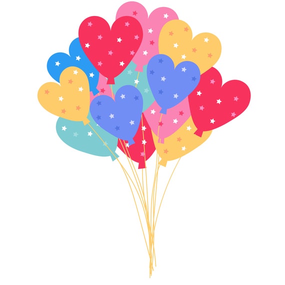 Balloon Clipart Valentines and Christmas Day Clipart Bundle | Etsy
