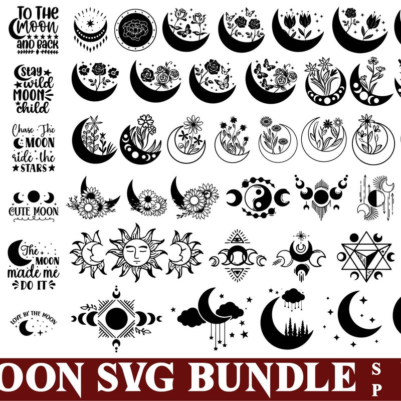 Moon Svg - Etsy