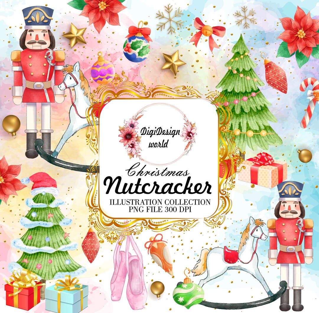 Watercolor Christmas Nutcracker Clipart Instant Download, Nutcracker ...