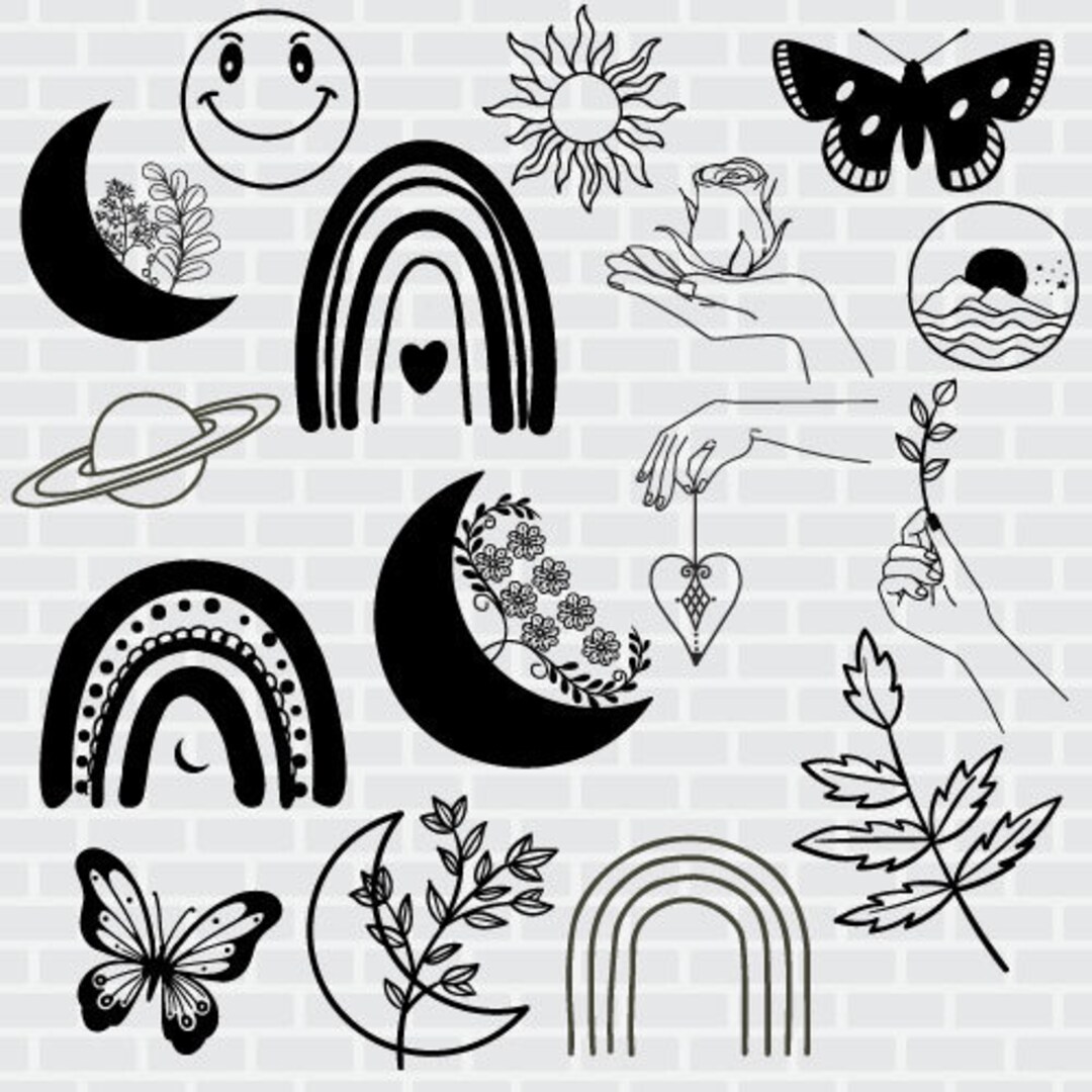 Boho Rainbow Svg Bundle Rainbow Svg Cut File Hippie Svg Bundle