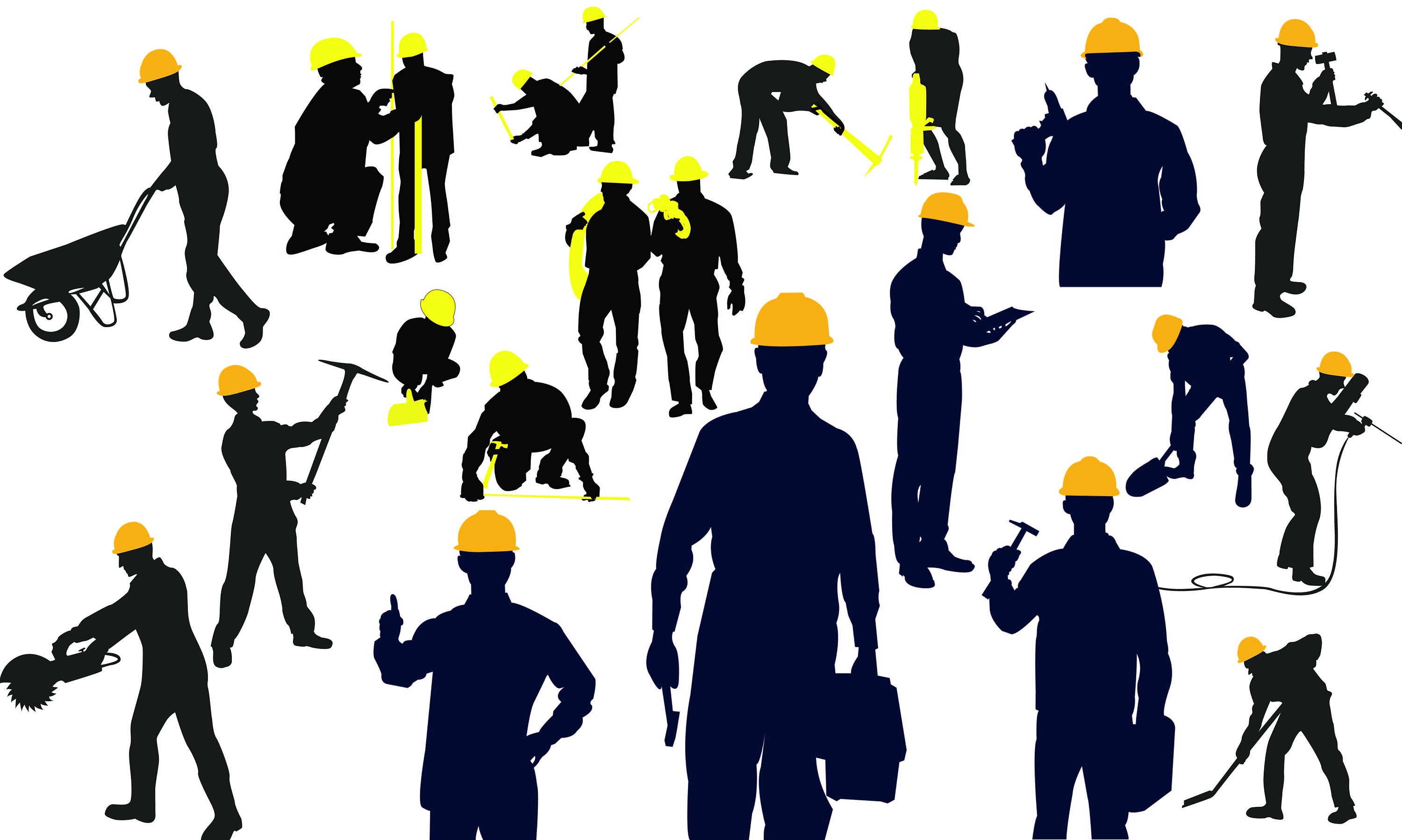 Construction Worker Silhouette Clipart