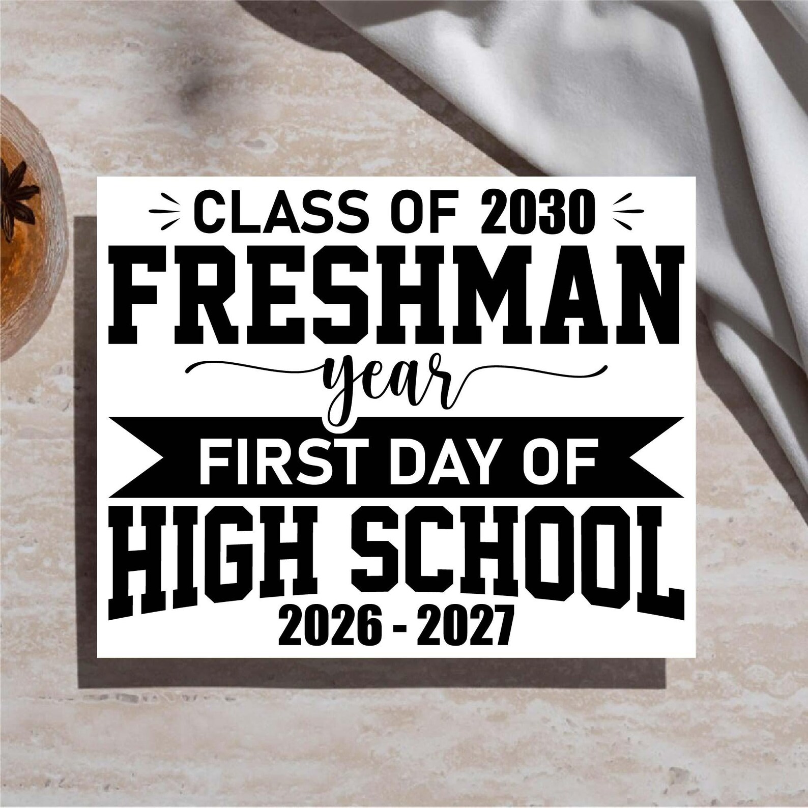 Freshman Year 2026-2027 Printable Sign: First Day of College Photo Prop ...