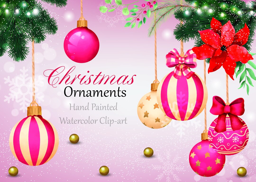 Christmas Ornaments Clipart Set, Christmas Bauble Ornaments SVG ...