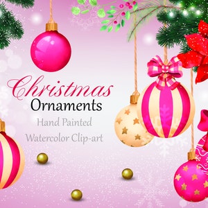 Christmas Ornaments Clipart Set, Christmas Bauble Ornaments SVG ...