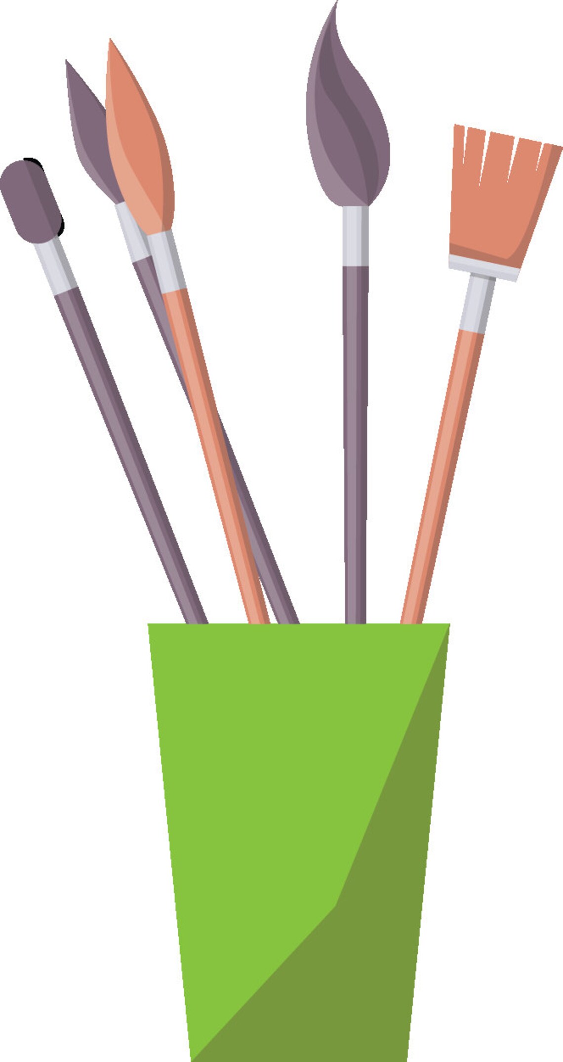 Watercolor Art Supplies Clipart School Supply for - Etsy