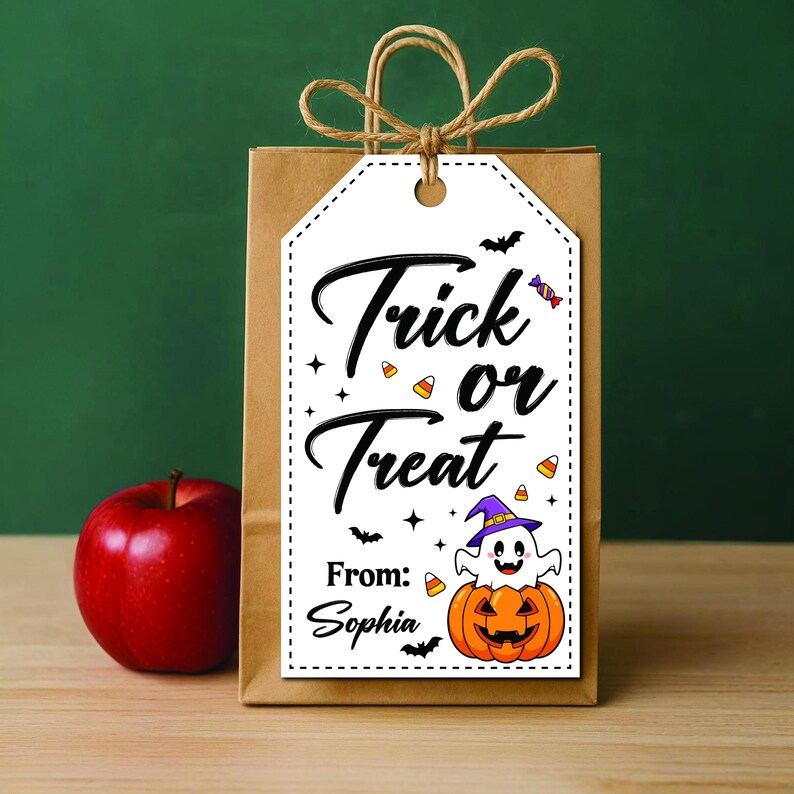 Happy Halloween Gift Tags, Printable Treat Bag Tags (PNG) - Etsy