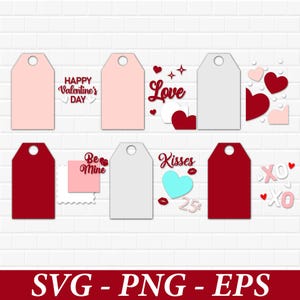 Valentine Gift Tags SVG, Svg Love Gift Tags, Happy Valentine Day, Svg ...