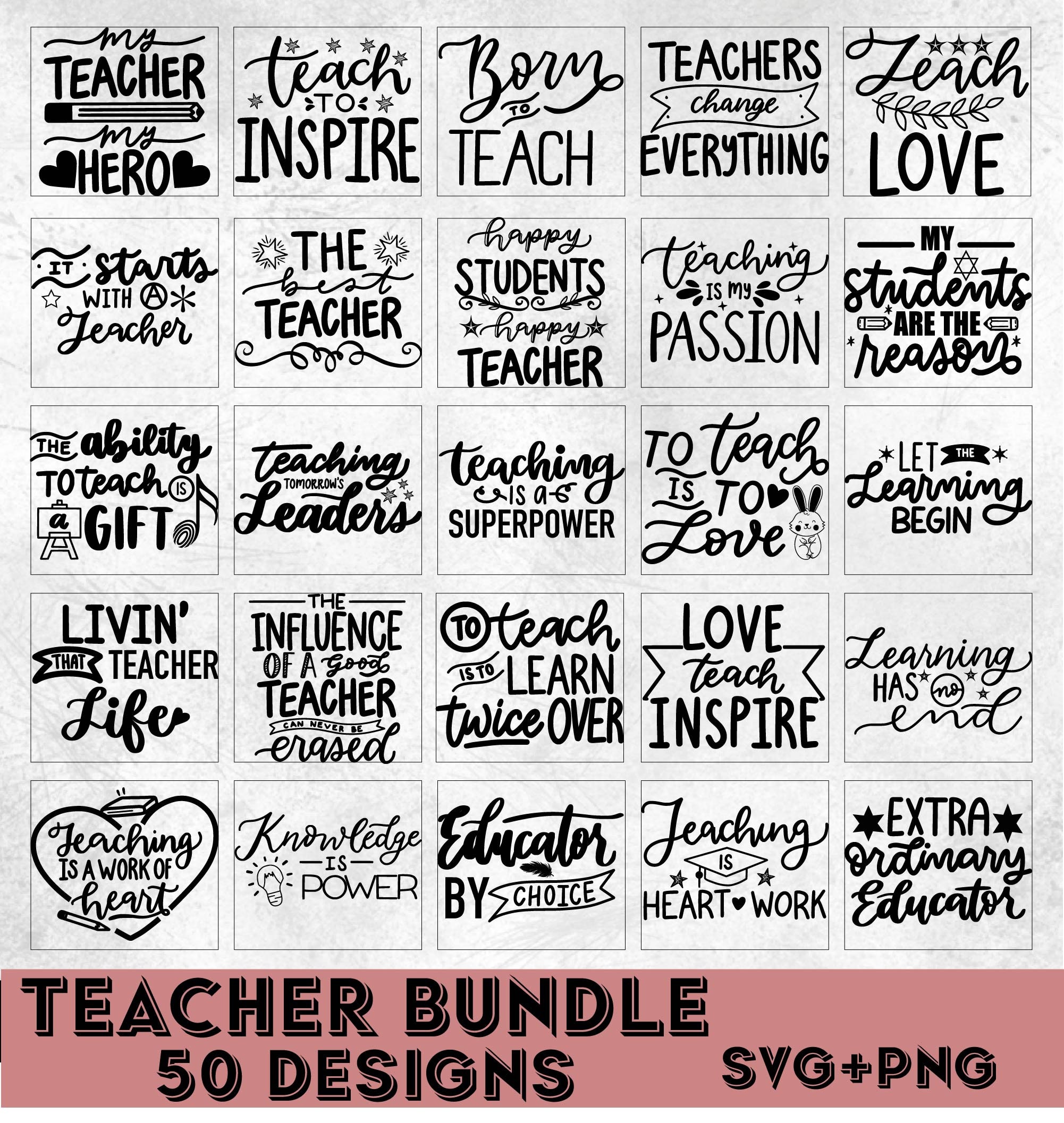 Teacher Svg Bundle Teacher Quote Svg Teacher Sayings Svg - Etsy