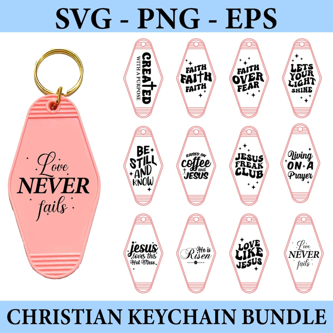 Christian Keychain SVG Bundle: Religious Motel Style (digital Download ...