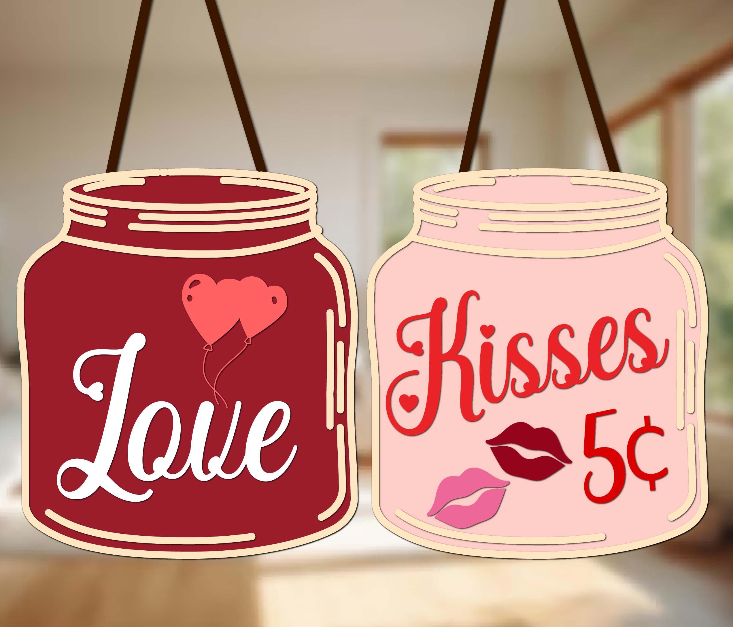 Valentine Mason Jar SVG Bundle, Love Candy Jar Cut Files (digital ...