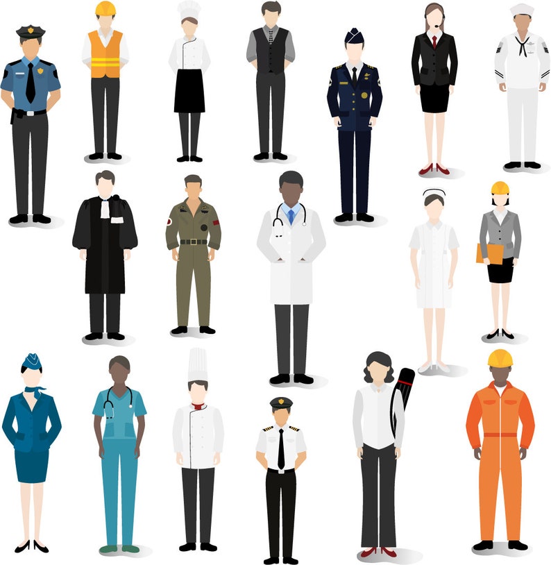 Occupations Clipart Professions Workers Clipart SVG Bundle - Etsy