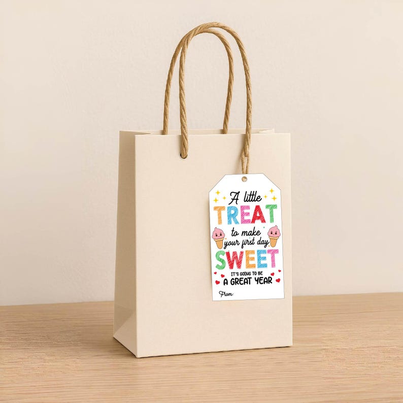 First Day of School Gift Tags: Treat Bag Printables (editable PDF) - Etsy