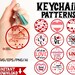Valentine Keychain SVG Bundle, Round Love Keychain Patterns (digital ...