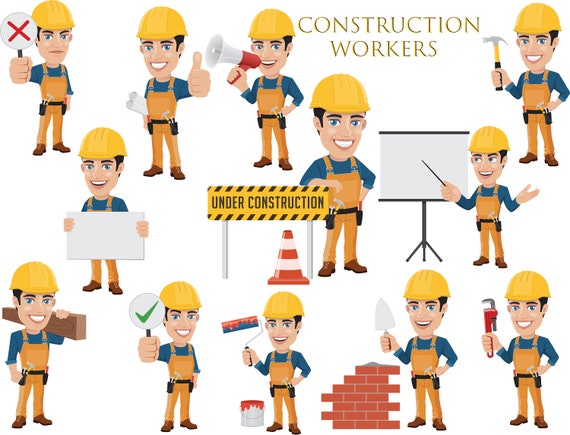 digital download eps file png file construction worker with ...