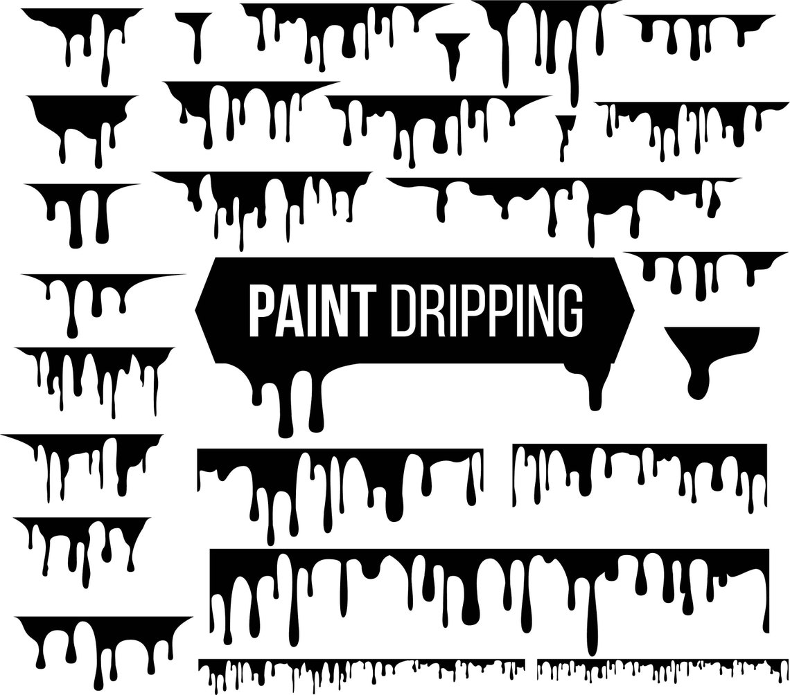 Dripping Borders SVG Bundle: Paint Drip Clipart (digital Download) - Etsy