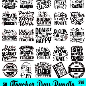 Teacher Quote Svg, Teacher Svg Bundle, Teacher Life Svg, Back to School ...