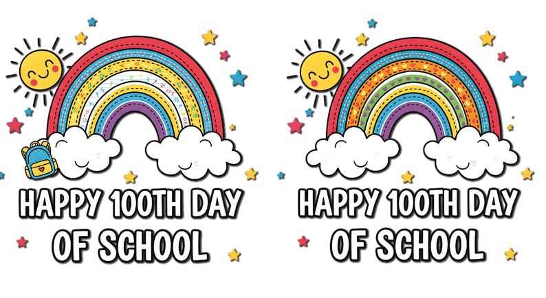 100th Day of School Rainbow Shirt Design PNG (digital Download) - Etsy